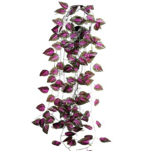 heave artificial ivy plants vine hanging garland decorative wall hanging fake ivy leaves artificial plants for indoor outside home garden party decor purple