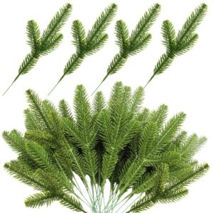 juuxncgv 30 pcs christmas artificial pine branches,green plants pine needles,artificial pine picks branches for garland wreath,christmas decorations,home garden decoration