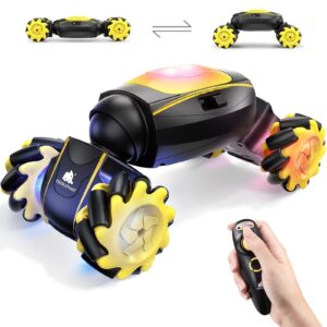 dodoelephant gesture sensing rc stunt car, kids remote control cars toys 4wd monster truck crawler with gravity sensor 2.4ghz 9.5mph 1:28 transform offroad birthday christmas for boys girls