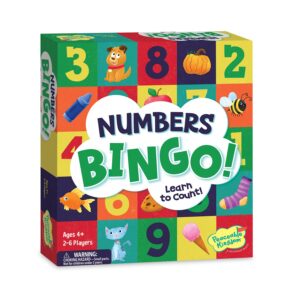 peaceable kingdom numbers bingo - counting and number recognition game for kids ages 4 years and up