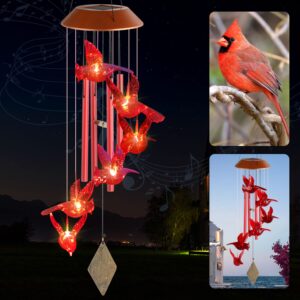 cardinal wind chime solar garden cardinal gifts for women gift for women solar cardinal gift memorial wind chimes birthday gifts for grandma solar cardinal garden light gift women gift