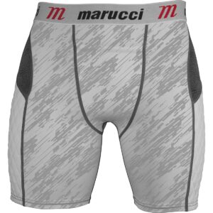 marucci youth elite padded slider shorts, white/camo, youth xx-large