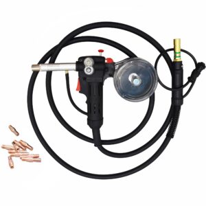 intsupermai aluminum spool gun fit for miller 300371 millermatic 140 180 211 spoolmate 100 torch with 3m(9.8ft) cable 10 x 0.8mm conductive nozzle