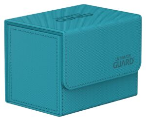 ultimate guard sidewinder 80+, deck box for 80 double-sleeved tcg cards, petrol, magnetic closure & microfiber inner lining for secure storage