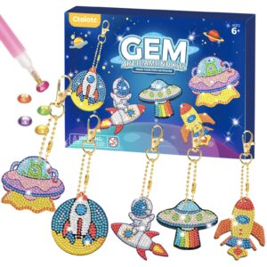 arts and crafts for kids ages 8-12 - 5d gem art painting kits for kids - create your own gem keychains by number diy craft gift for girls boys ages 6-8 8-10 10-12