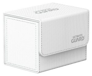 ultimate guard sidewinder 80+, deck box for 80 double-sleeved tcg cards, white, magnetic closure & microfiber inner lining for secure storage