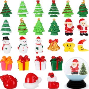 blulu 25 pieces mini christmas santa claus figure miniature christmas figurines bulk christmas ornaments xmas mini snowmen santa claus for snow globe crafts diy snowy dollhouse decoration