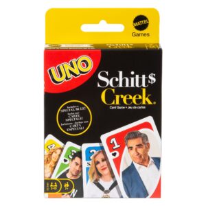 mattel games ​​uno schitt's creek card game for teens & adults for family or game night with special rule for 2-10 players