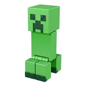 minecraft creeper action figure, 3.25-in, with 1 build-a-portal piece & 1 accessory, building toy inspired by video game, collectible gift for fans & kids ages 6 years & older