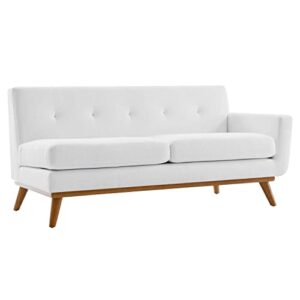 modway engage upholstered fabric right-arm loveseat, white