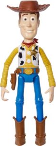 mattel disney and pixar toy story large action figure, posable woody collectible in signature sheriff look with removable hat, 12-inch scale