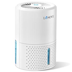 lonone dehumidifier - 31oz(900ml) portable and ultra quiet small dehumidifiers with colorful led light, 2200 cubic feet compact mini air for home bedroom bathroom basements closet rv room