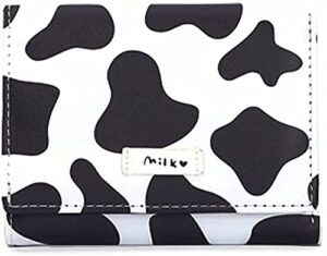 valiclud cute cow pattern pu wallet women bifold card holder purse fashion cow print money organizer girls ladies