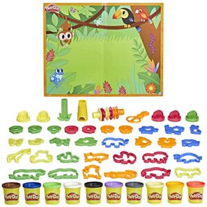 play-doh animal adventure set, arts and crafts toys for 3 year old girls & boys, 45 tools, 10 cans (amazon exclusive)