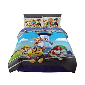 franco paw patrol kids bedding super soft comforter and sheet set, 5 piece full size, (official) nickelodeon, 39 x 75 inch