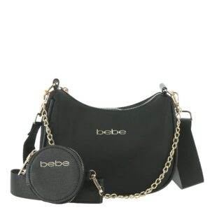 bebe mara nylon crossbody bag w/coin purse black