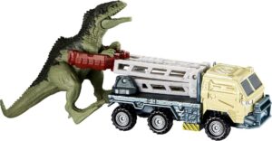 matchbox jurassic world dino transporters, 1 vehicle & 1-2 mini dinosaurs, ages 3 years old & up