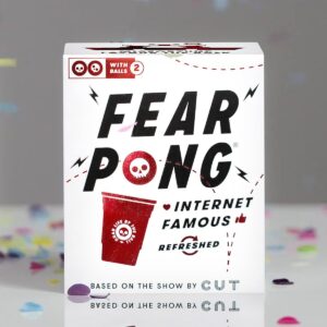 fear pong: refreshed edition – unleash your wild side – the daring adult card game by cut – contains 200+ horrible dares – extreme beer pong for parties and game night