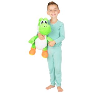 franco kids bedding super soft plush cuddle pillow buddy, one size, mario yoshi