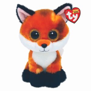 ty - beanie boo's - meadow the fox soft toy, 15 cm, tricolour, ty36379