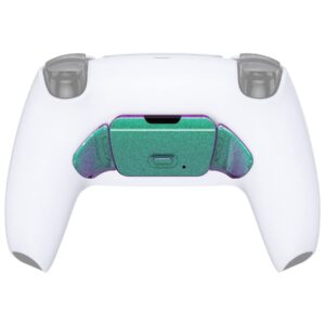 chameleon green purple replacement redesigned k1 k2 back button housing shell for ps5 controller extremerate rise remap kit - controller & rise remap board not included