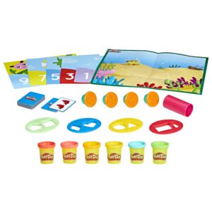 play-doh create & count numbers playset with 6 double-sided playmats, 10 counting flashcards & 6 cans, back to school classroom supplies, preschool toys, ages 2+ (amazon exclusive)