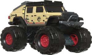 matchbox jurassic world dominion jeep gladiator 1:24-scale truck with large wheels, toy and car collectible for dinosaur fans