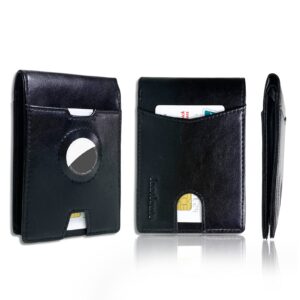 bifold airtag wallets with rfid blocking, slim front pocket with built-in case holder for airtag (airtag is not included)