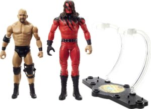 mattel wwe “stone cold” steve austin vs kane championship showdown 2-pack 6-inch action figures monday night raw battle pack for ages 6 years old & up