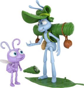 mattel disney and pixar featured favorites flik & dot a bug's life collectable figures with accessories, highly posable with authentic look, collectors gift ages 6 years & up