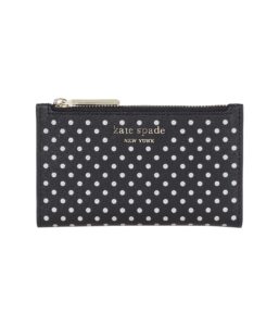 kate spade new york spencer metallic dots small slim bifold black multi one size