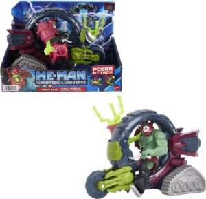 he-man and the masters of the universe trap jaw & vehicle set, vehicle with 5.5-in action figure & accessory inspired by motu netflix animated series, collectible toy for kids ages 4 years & older