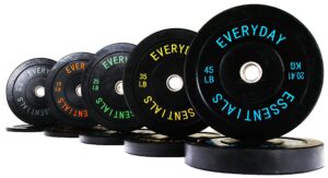 balancefrom color coded black olympic bumper plate weight plate with steel hub, 260lb set, 2x 10/15/25/35/45lb