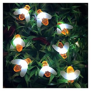 xiaobei solar string lights, led bee shaped solar fairy lights, solar lights outdoor garden suitable for outdoor home garden fence summer installation