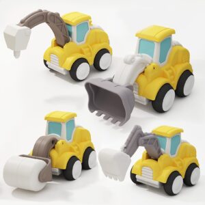 deejoy cars toys for 1 2 3 4 year old boys - 4 pack construction trucks push go car toddler toys age 1-2,friction powered car vehicle toys for toddlers 1-3,birthday gifts baby kids girls 12-18 months