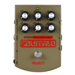 moen electric guitar effects pedal buffalo speaker simulator with di low/mid/high tone gain volume freq