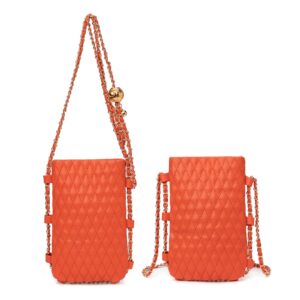 myfriday mini quilted crossbody purse for women, soft small summer shoulder purse and handbag with adjustable chain strap