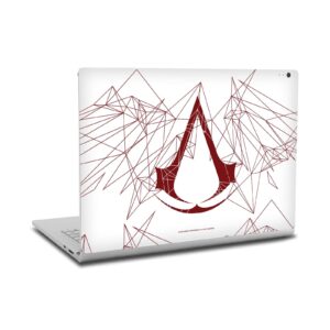 head case designs officially licensed assassin's creed geometric logo vinyl sticker skin decal cover compatible with microsoft surface book 2