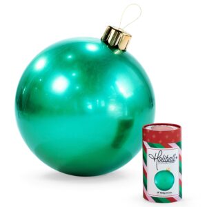 holiball inflatable holiday ornament – indoor and outdoor use– reusable and storage friendly – the ultimate holiday decoration – 18" – holly green