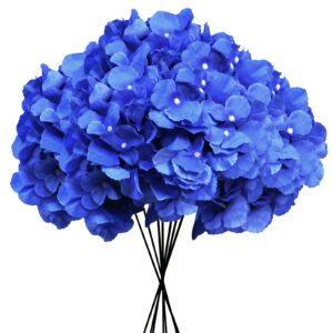 jeejunye hydrangea slik flowers heads 12 pieces with stem, fake artificial hydrangea flower for wedding centerpiece home garden diy