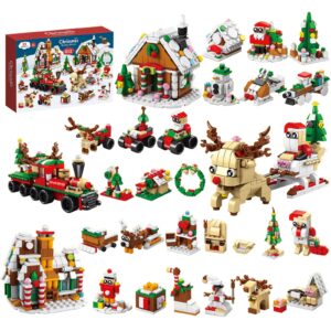 2023 advent calendar kids christmas building blocks 24 days countdown calendar toys for kids 1210 pcs 6 in 1 christmas building toys, kids christmas gifts for boys & girls