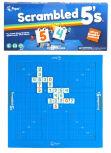 regal games - scrambled 5â€™s - fun family-friendly math game - includes silicone game mat - ideal for 2-4 players ages 8+