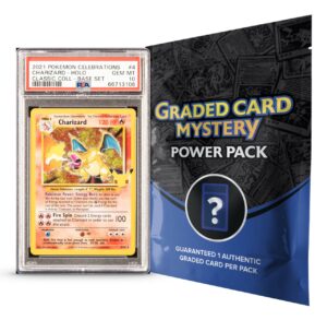 pokemon tcg: graded mystery collection box - contains 1 graded card, 20 cards including 1 first edition, and 1 factory sealed booster pack