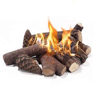 jp outdoor gas fireplace logs small 9 pieces artificial realistic ceramic wood logs for indoor outdoor fireplace & fire pits