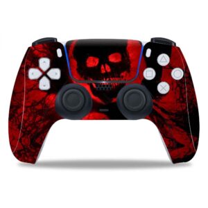 fottcz vinyl skin for ps5 digital/disk controller, sticker decorate and protect device surface, skull