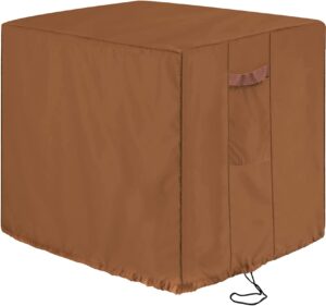 yesland central air conditioner covers for outside units - ac covers water resistant and windproof design ac unit cover - universal brown winter ac unit cover (32''l x 32''w x 36''h)