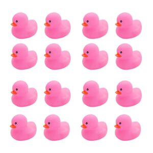 16pcs pink rubber duck kids bath duck toys ,squeak rubber ducks in bulk valentine's day rubber ducks baby shower duck decorations party favors (2.2’’)