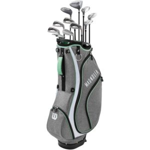 wilson women's magnolia golf packaged set with cart bag full box set graphite grey ladies right