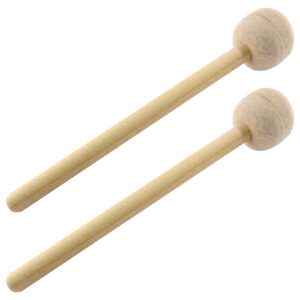 jiozermi 2 pcs drum mallet 13.22 inches length, wool felt drum stick, anti-slip bass percussion sticks, instrument band accessory part for drums snare drums, beige