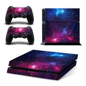 fottcz vinyl skin for ps4 console & controllers only, sticker decorate and protect equipment surface, double nebula